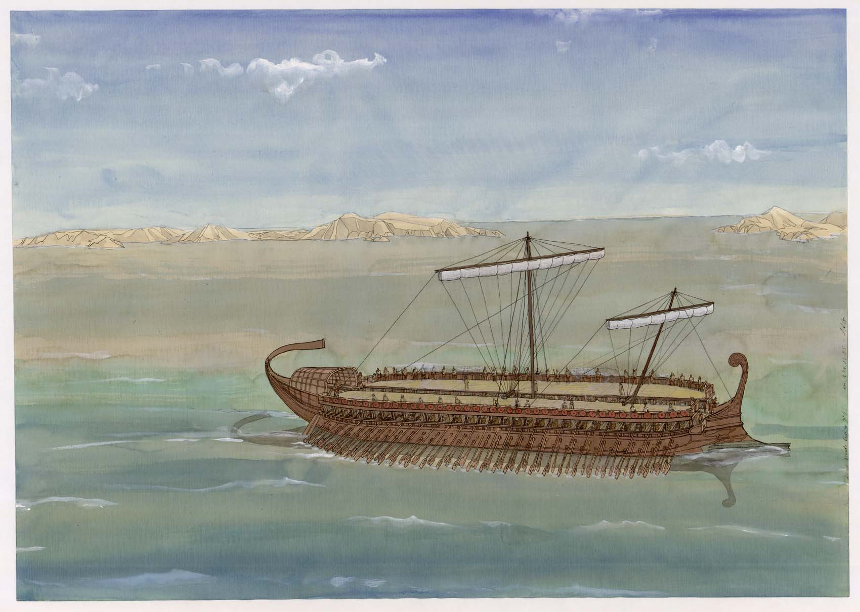 Navire, la trirème Olympias - Jean-Claude Golvin